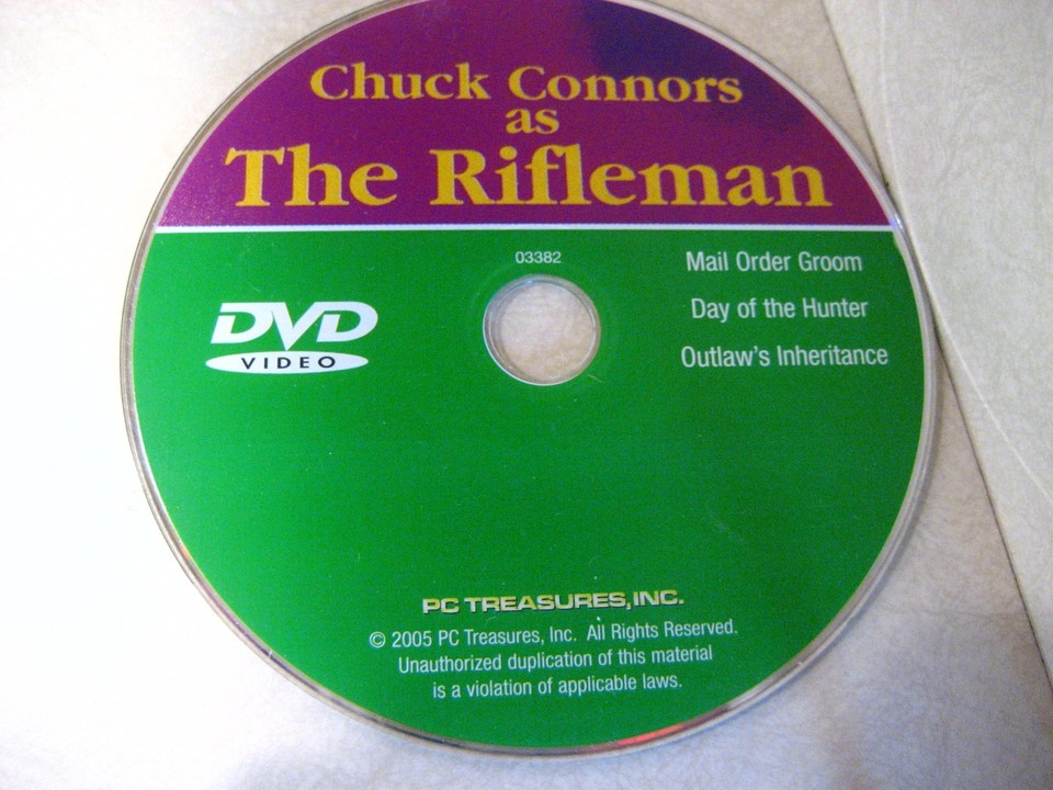 Rifleman TV Show DVD Chuck Connors 3 Episodes - Mail Order Groom/Day of ...