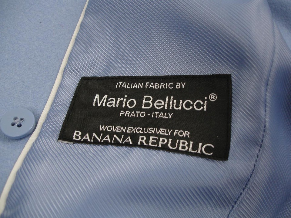 $268 NWT Banana Republic Mario Belluci Melton Wrap Wool Coat Sky Blue ...