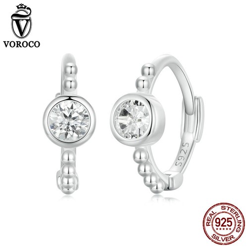 Voroco 925 Silver Exquisite Simple Bead Earrings Jewelry Fashionable ...
