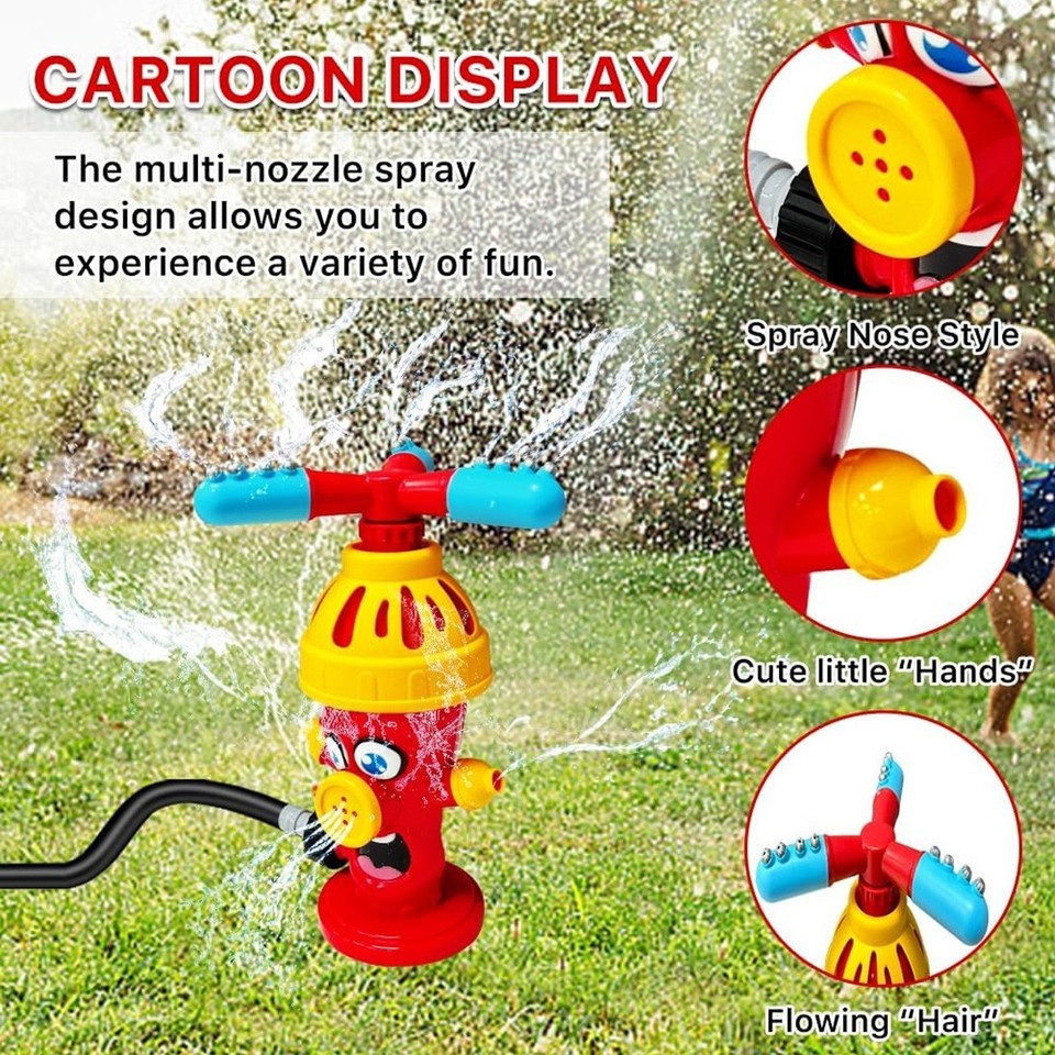 Water Sprinklers Outdoor Toy for Kids, Fire Hydrant Toddler Play ...