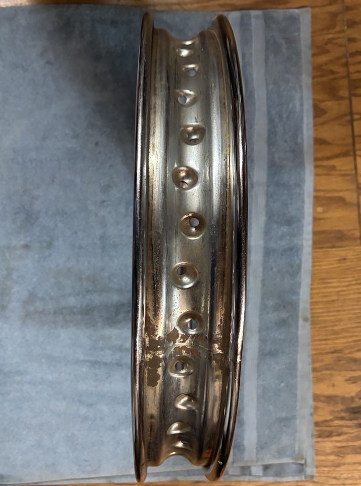 Dunlop Chrome Rear Rim WM3-18 MB79 40Holes BSA Triumph Norton Rickman ...
