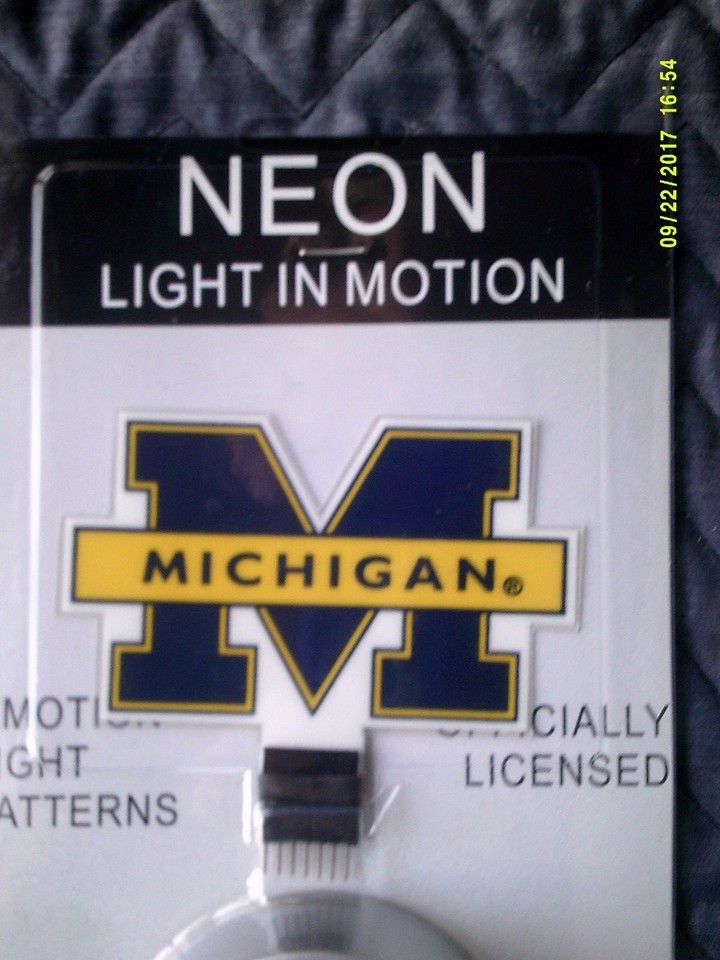 UNIVERSITY OF MICHIGAN WOLVERINES NEON LIGHT IN MOTION DESK TOP SIGN ...