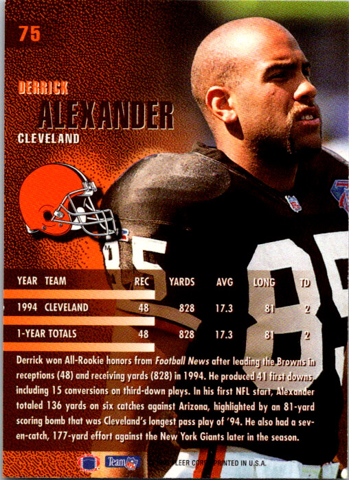 Derrick Alexander 1995 Fleer #75 Football Card | eBay