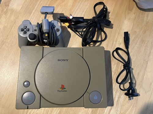 Sony Playstation PS1 Console Genuine + Cables + Controller Tested ...