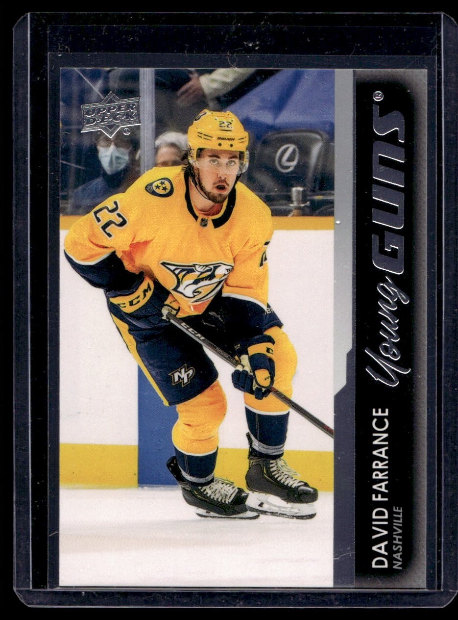 2021-22 Upper Deck Young Guns David Farrance Rookie A19 Nashville ...