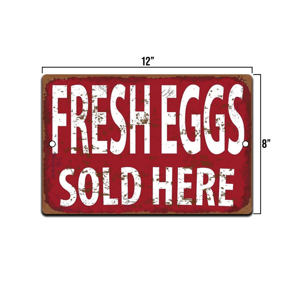 TIN SIGN Eggs Farm Fresh Kitchen Cottage Farm Rustic Metal Décor | eBay