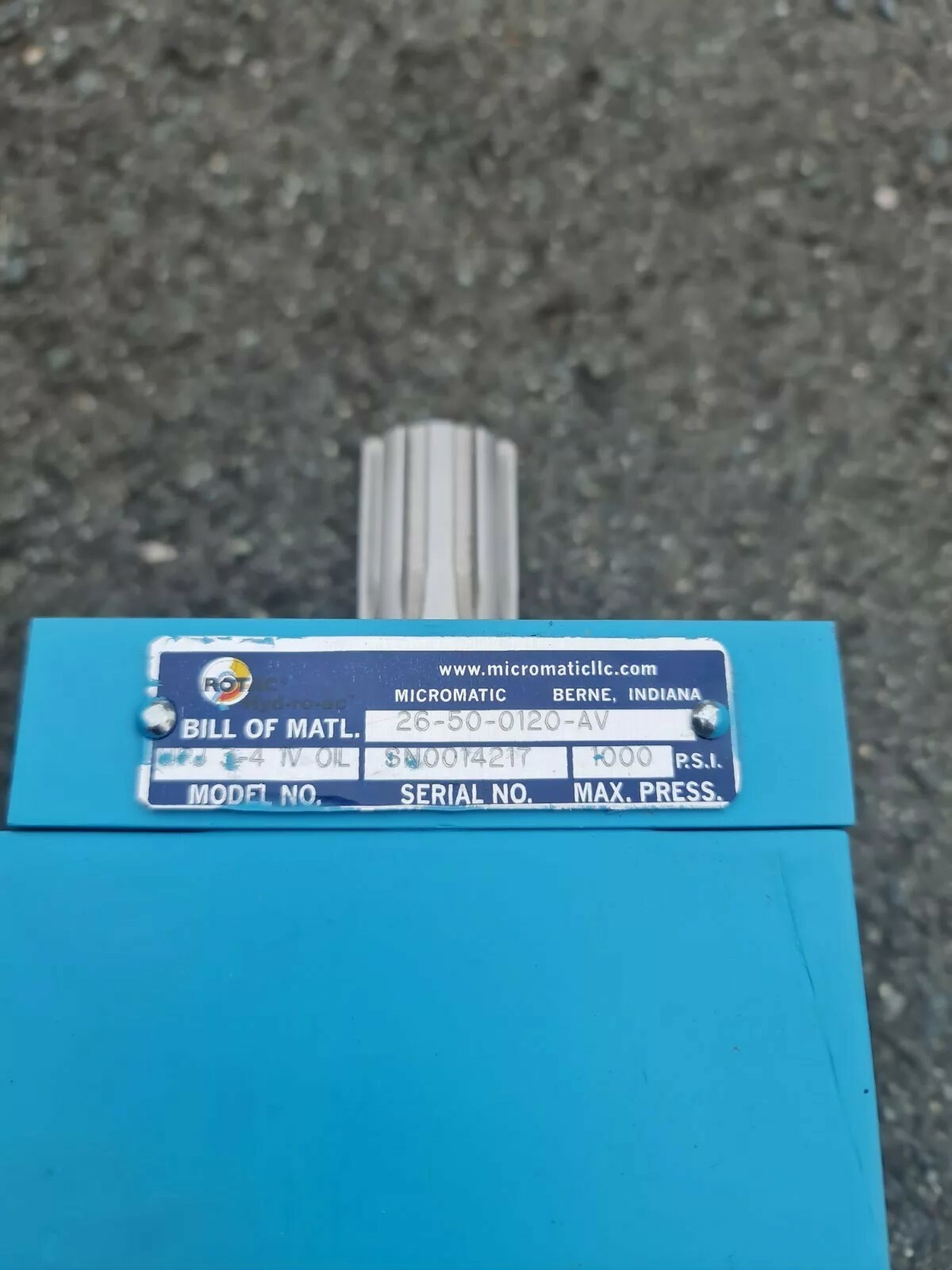 MICROMATIC ROTARY ACTUATOR 26-50-0120-AV SN0014217 | eBay UK