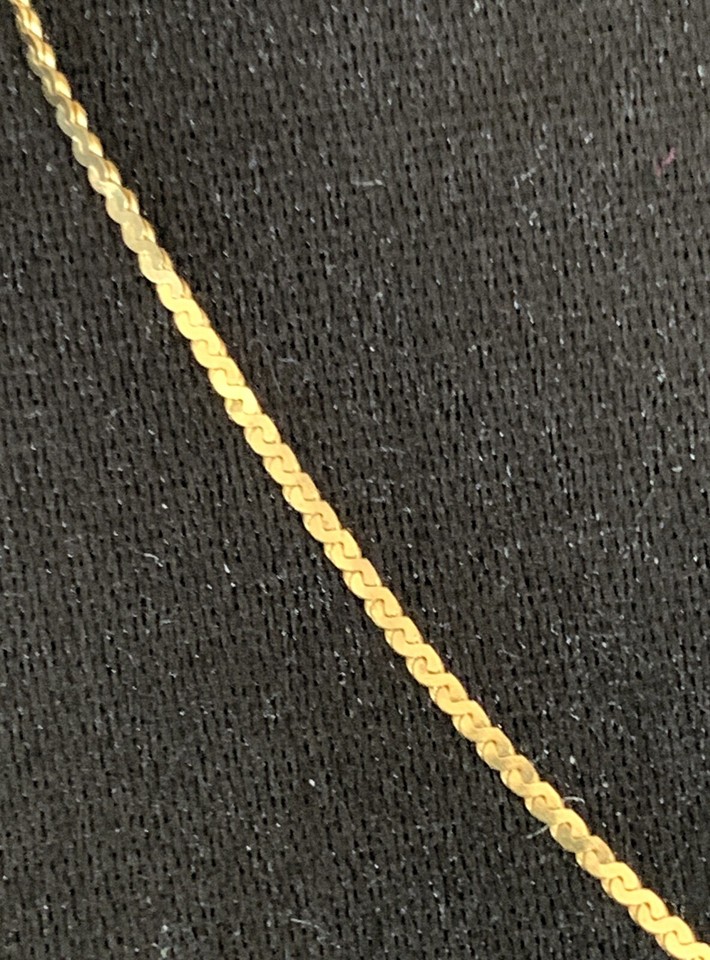 16" Chain Italy 585 14K Yellow Gold Serpentine 1.67 Gram Necklace New ...