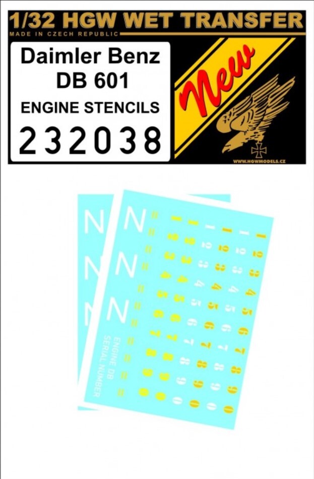 HGW 232038 1/32 Decal Daimler Benz 601 Engine Stencils (2x) Accesories ...