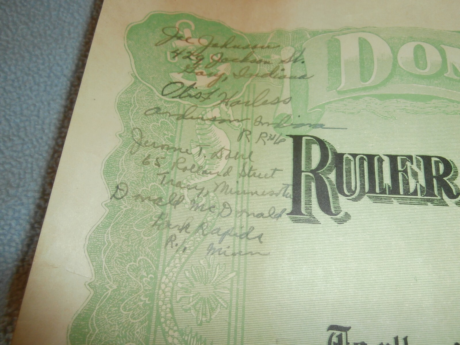 1944 Domain of Neptunus Rex Ruler Raging Main Certificate Howell Lykes ...