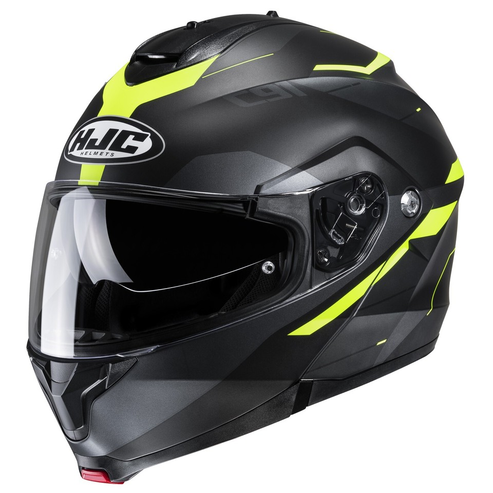 HJC C91 Modular Sunscreen Motorcycle Helmet Karan HI-VIZ Yellow LG ...