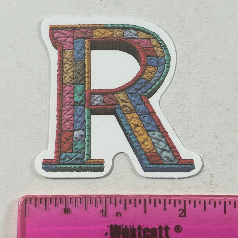 Sticker Multicolor Blocky Letter R Alphabet | eBay