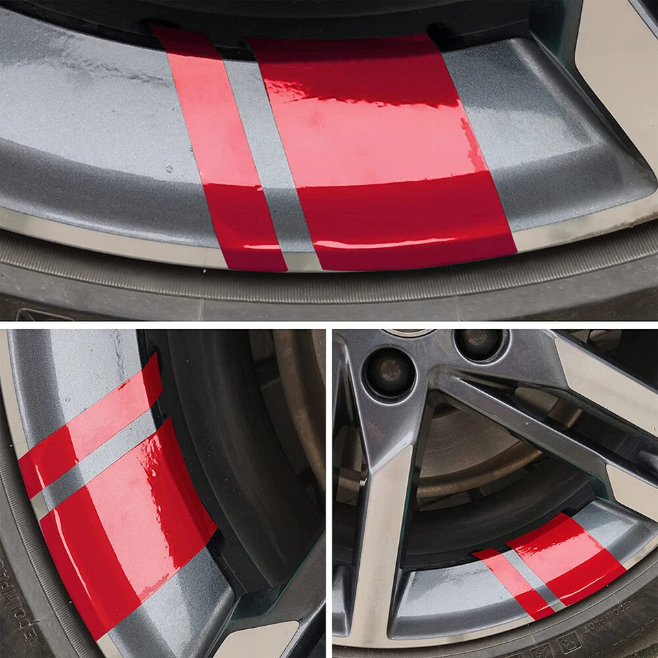 6pcs Car Wheels Tire Rim Vinyl Decal Racing Stripes Sport Decorate ...