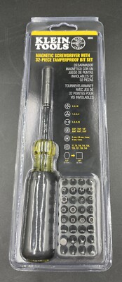 Klein Tools Magnetic Screwdriver Set 32 Pieces with Tamperproof Bit Set ...