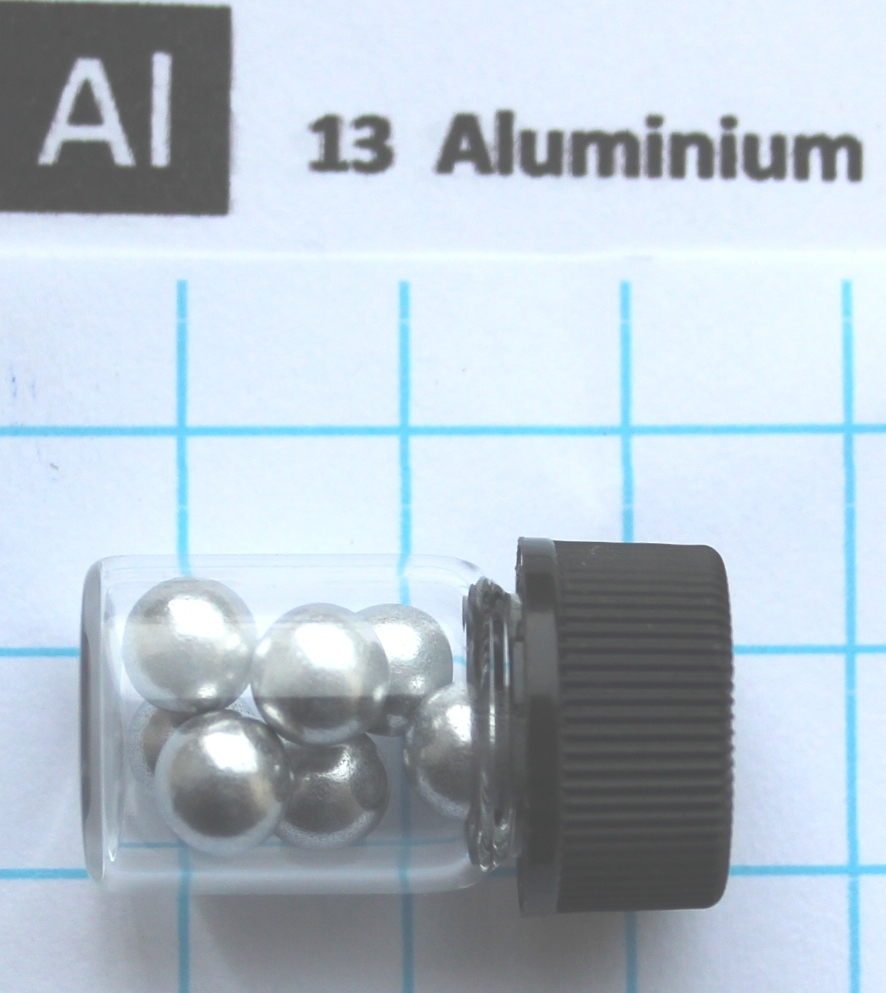 2g 99,9% aluminium metal spheres 6mm in glass vial element 13 sample | eBay