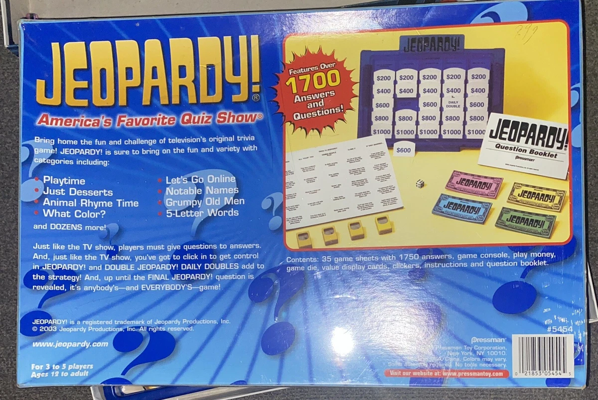 Jeopardy Poster Board Game