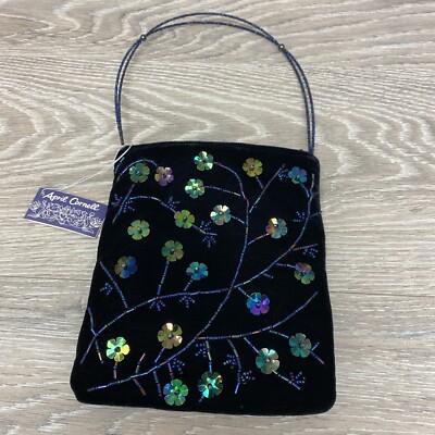 April Cornell Purse Black Japan Bag Beaded Sequin Cornell Trading with ...