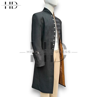 18th Century Colonial Military Black Tailcoat | Men's Historical Frock ...