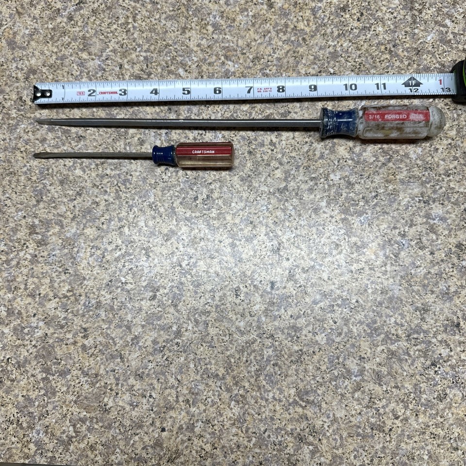 Vintage Craftsman Flat Head Slotted 9” Shank Screwdriver 41582 3/16 ...