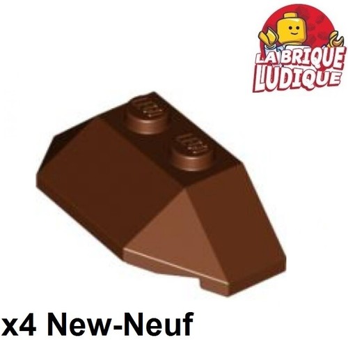 Lego - 4x Wedge 2x4 Triple Brick Slope Brown/Reddish Brown 47759 New | eBay