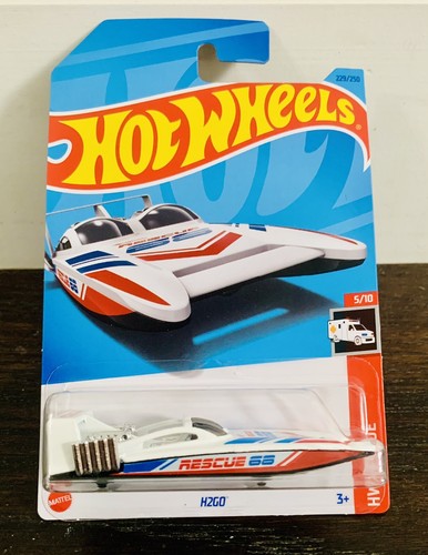 2023 HOT WHEELS #229 H2GO HW RESCUE 5/10 WHITE EMERGENCY SPEED BOAT | eBay