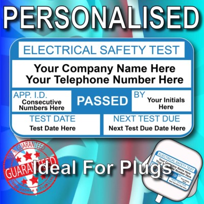 PERSONALISED BLUE PASSED PAT LABELS/PAT TESTING LABELS/STICKERS EBAY'S ...