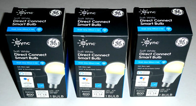 (3) GE CYNC Soft White Alexa Google DIRECT CONNECT Smart LED LIGHT BULB ...
