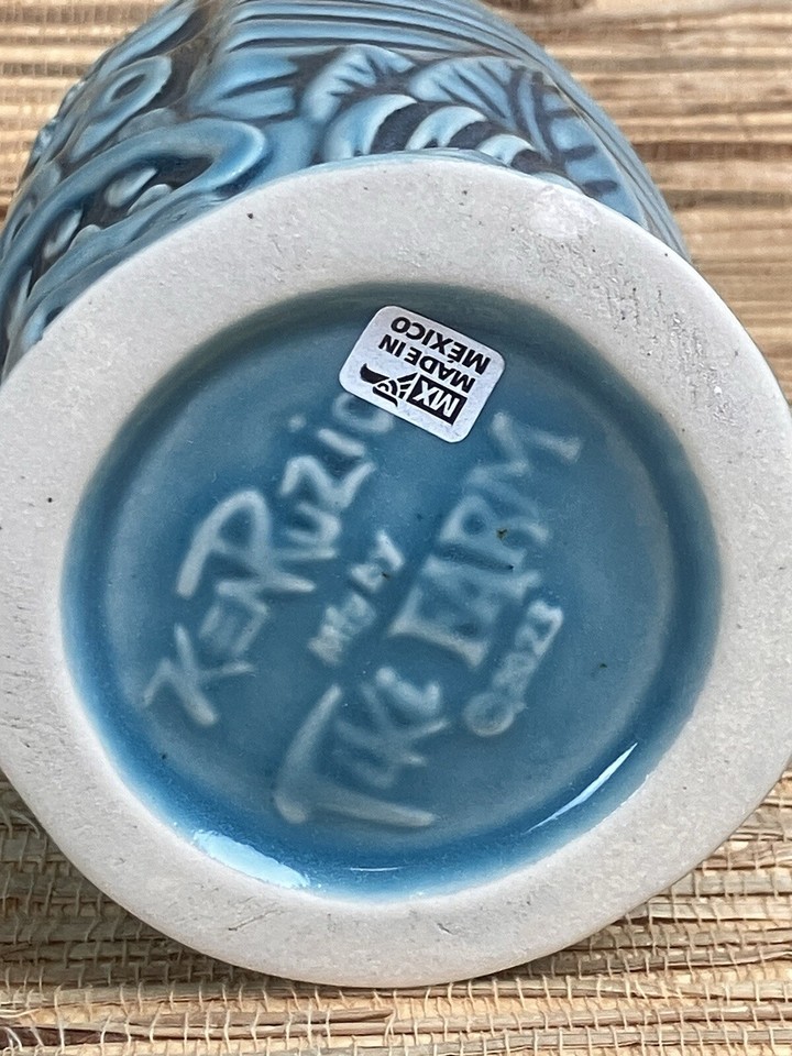 The Cannibal King Tiki Mug Tiki Farm Ken Ruzic Blue on Blue 16oz 7.5 ...