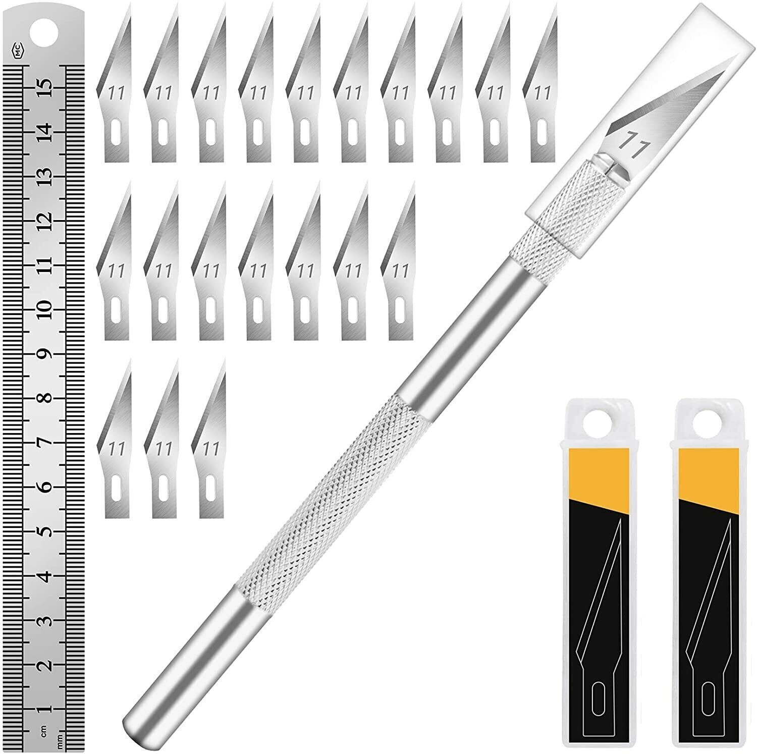 Kit Exacto Knife Set 20 Blade Refill Xacto For Leather Craft Pen Cutter ...