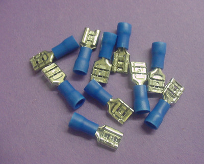 10x 16-14 AWG Blue Insulated 1/4 Female Spade Connectors Fasteners ...