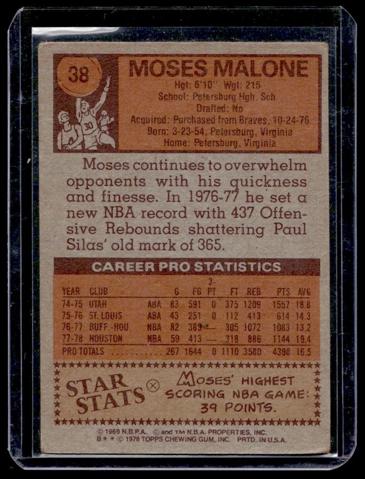 1978-79 Topps Moses Malone Houston Rockets #38 | eBay