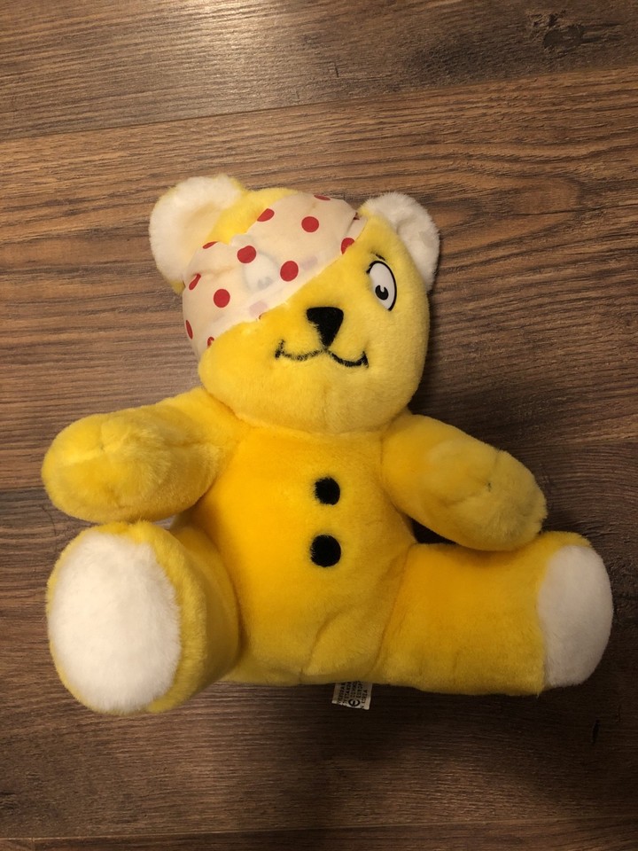 Vintage 9" Pudsey Bear Plush Teddy Soft Toy Adult-Owned BBC Children in ...
