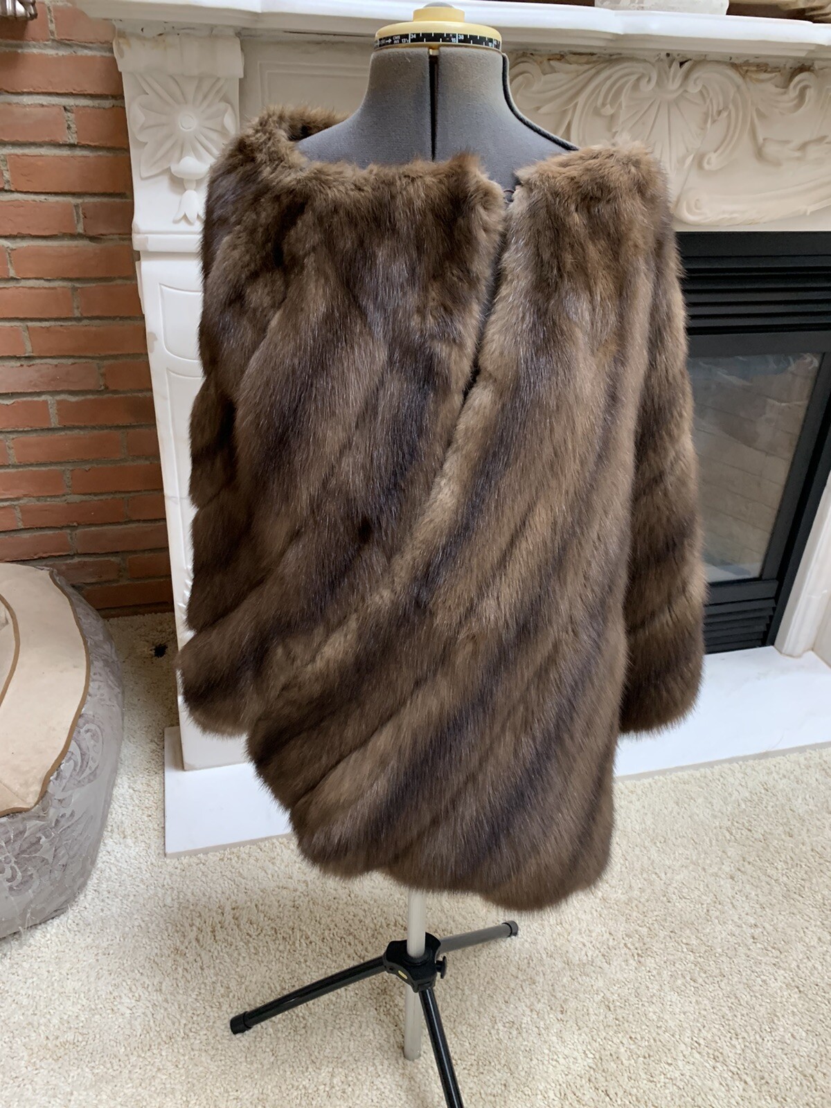 Russian Sable Fur Cape Poncho - Gem