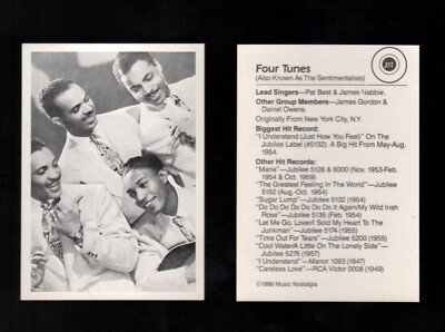 The Four Tunes 1986 Music Nostalgia Trading Card #217 NM-MT) | eBay