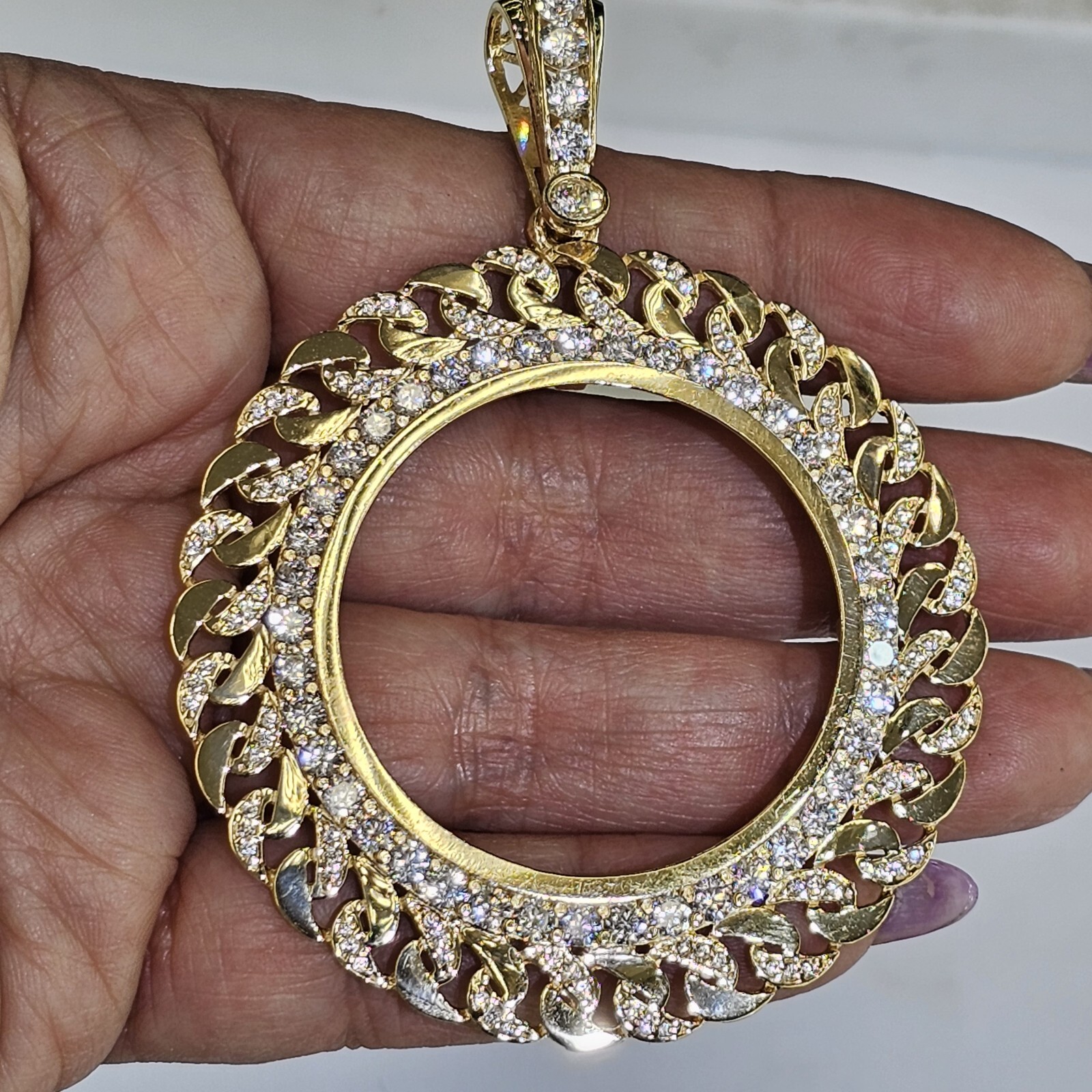 14k solid gold 50 pesos centenario Coin Bezel Frame pendant Heavy | eBay