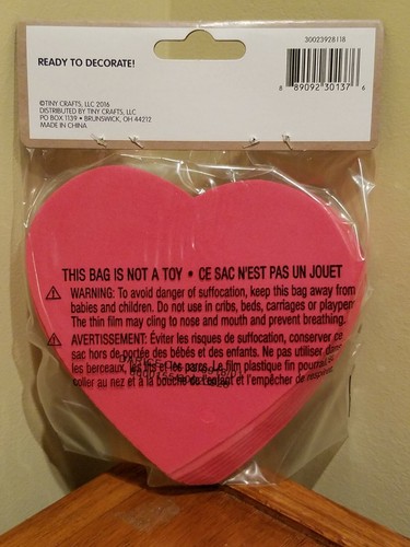 Heart 4-1/2 Inch Foam Shapes 10 Pcs Ages 3 Darice for sale online | eBay