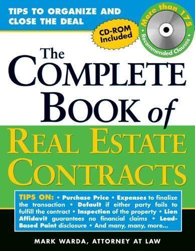 Complete Book of Real Estate Contracts by Mark Warda (2005, CD-ROM) for ...