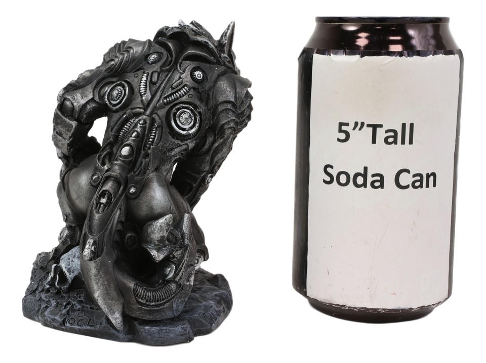 Steampunk Robotic Werewolf Crushing Skull Statue Lycan Cyborg Wolf ...
