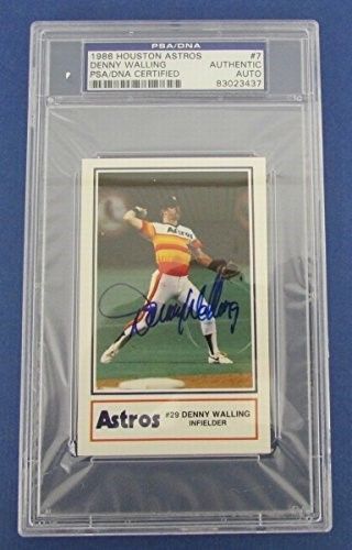 Denny Walling 1986 Houston Astros Signed Slab Baseball Card PSA/DNA ...