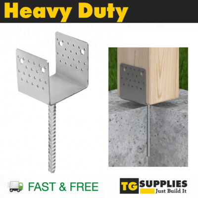 Heavy Duty Pergola Post Support Galvanised U Shape Gazebo Post Base ...