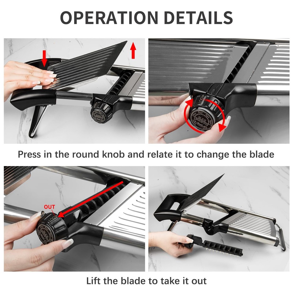 Mandoline Slicer, Mandoline Slicer for Kitchen, Adjustable Mandolin ...