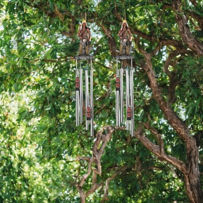 2-PC Gift Set 23" Long Native American Warrior Wind Chime Native ...