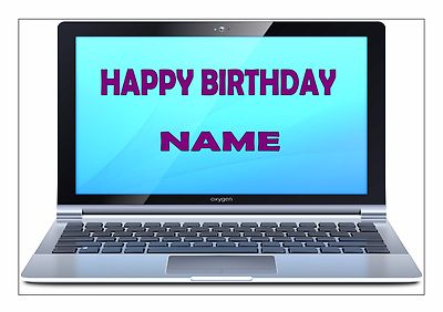 COMPUTER / COMPUTERS CAKE TOPPER A4 EDIBLE ICED/ ICING PERSONALISED | eBay