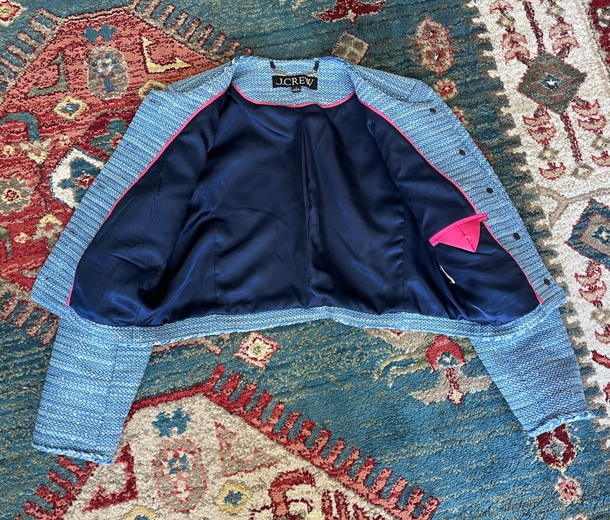 J. Crew Louisa Tweed Lady Jacket blazer + Blue Sequin Dress J. Crew Louisa Tweed Lady Jacket blazer + Blue Sequin Dress