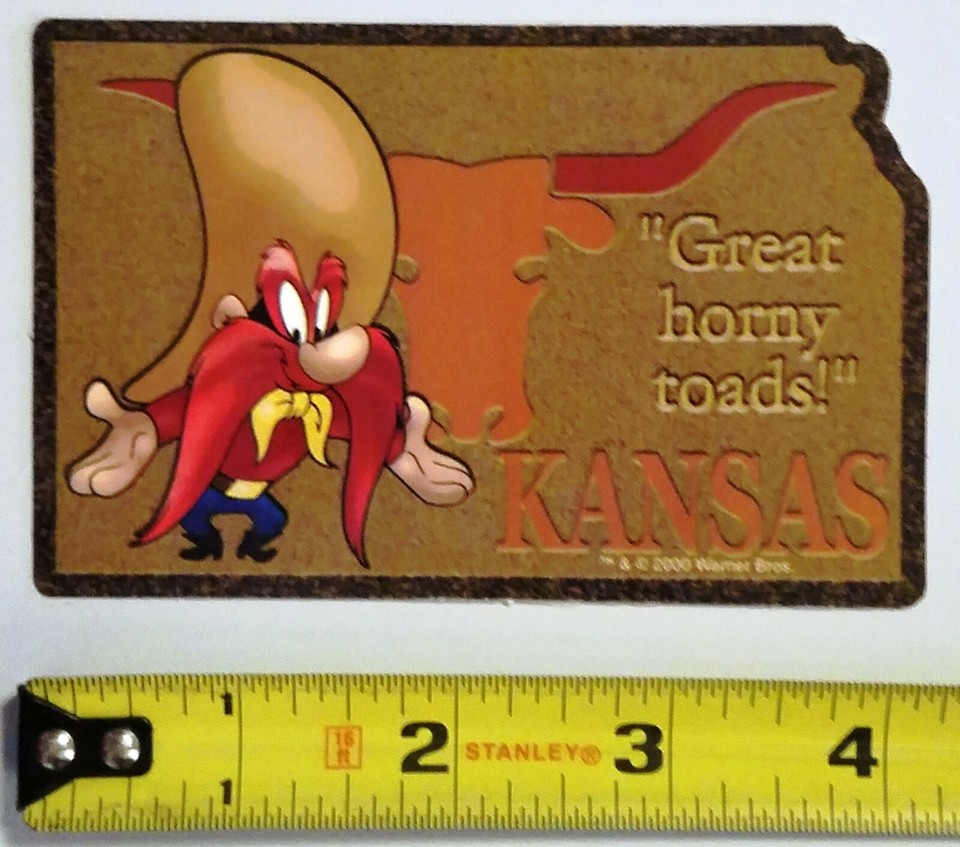 Looney Tunes Yosemite Sam Kansas Sticker Vtg Vending Great Horny Toads ...