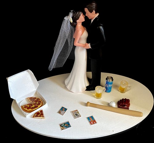 Baseball Team Cake Topper Bride Groom Wedding day Funny Sports Theme | eBay