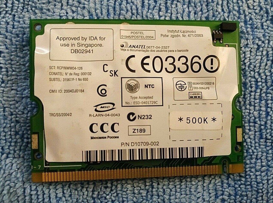 Intel PRO/Wireless 2200BG Network Mod:WM3B2200BG/Gateway/ Acer/ Dell ...