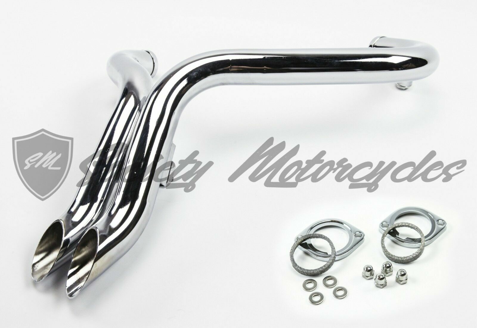 Harley Chrome LAF 1 3/4 Drag Pipes Exhaust Kit Softail Dyna Sportster ...