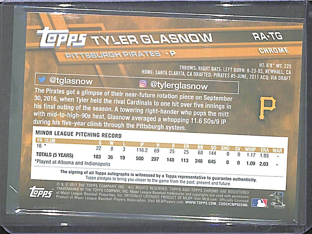 2017 Topps Chrome Rookie Autograph #RA-TG Tyler Glasnow | eBay