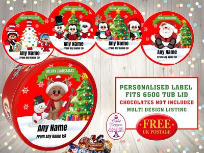 Personalised Christmas Chocolate Tub Label ONLY for Celebrations ...